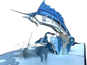 Jumping Swordfish Pop-Up Card Greeting Card • Popcards.nl