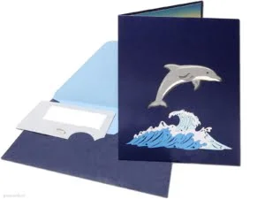 Pinball! Dolphin Leaping Out Of The Waves Pop-up Greeting Card