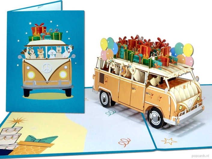 Pop-up Kaart Stoere Brandweerauto Met Ladder 3D Wenskaart
